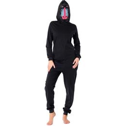 Ladeheid Schlafanzug Damen Schlafoverall aus Baumwolle Jumpsuit mit Kapuze LA40-234 ohne