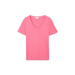 Tom Tailor Damen T-Shirt mit Bio-Baumwolle, rosa, Uni, Gr. XS