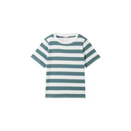 Tom Tailor Damen Gestreiftes T-Shirt, grün, Streifenmuster, Gr. XL