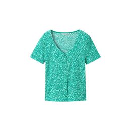 Tom Tailor Denim Damen T-Shirt mit Allover Print, grün, Allover Print, Gr. XL