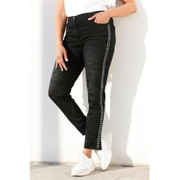 MIAMODA Röhrenjeans Jeans Slim Fit Ziernieten 5-Pocket