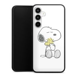 DeinDesign Galaxy A35 5G Handy Premium Silikon H&uuml;lle Handyh&uuml;lle schwarz Case Snoopy Love Peanuts Silikon Premium Case