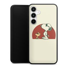 DeinDesign Galaxy A35 5G Handy Premium Silikon H&uuml;lle Handyh&uuml;lle schwarz Case Snoopy Official Licensed Product Kindheit Silikon Premium Case