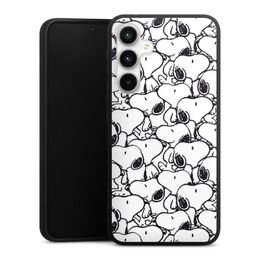DeinDesign Galaxy A35 5G Handy Premium Silikon H&uuml;lle Handyh&uuml;lle schwarz Case Peanuts Snoopy Muster Silikon Premium Case