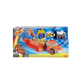 Mattel GYD04 - Blaze and the Monster Machines - Stunt-Transporter mit integrierter Tuning-Werkstatt inkl. Die-Cast-Monster Truck, Spielset