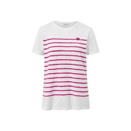 Tchibo T-Shirt mit Streifen - Creme - Gr.: S