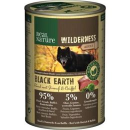 REAL NATURE WILDERNESS Adult Black Earth Rind mit Strauß & Büffel 12x400 g
