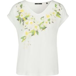 Zero T-Shirt, Ärmelaufschlag, V-Ausschnitt, für Damen, weiß, 42