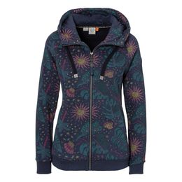 Sweatjacke Ragwear "Sweatshirt FLLOW PRINT" Gr. M (38), blau (navy) Damen Sweatjacken Sweats