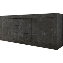 Sideboard Lc "Basic" Sideboards Gr. B/H/T: 210 cm x 86 cm x 43 cm, 3, grau (marmor anthrazit) Sideboards