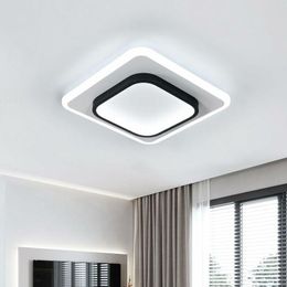 Comely - Moderne LED-Deckenleuchte aus quadratischem Acryl, schwarz und weiß, geeignet für Badezimmer, Wohnzimmer, Schlafzimmer, Küche und Flur - 30W