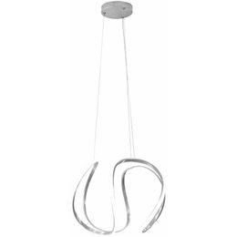 Hängelampe Deckenleuchte geschwungen Wohnzimmerlampe, dimmbar Metall weiß, 1xLED 23 Watt 1840 Lumen 2700 Kelvin, BxH 35x150 cm NINO 30370102