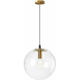 Industrielle Leuchte E27 Transparent Pendelleuchte Messing Gold Kopf Innen Glanz Aufhängung Wohnzimmer (15cm) - Minkurow