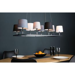 Licht-Erlebnisse - Elegante Pendelleuchte Stoff Metall 100 cm lang E14 Esstisch - Schwarz, Weiß, Grau, Beige