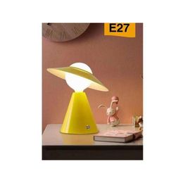 Meditrade GmbH Trade Shop Traesio - dekorative tischlampe mit verstellbarem hut lampenschirm E27 D13 Gelb - Gelb