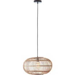 Lampe Woodball Pendelleuchte 1flg schwarz matt/bambus Bambus/Metall braun 1x A60, E27, 60 w - braun - Brilliant