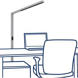 LED-Schreibtisch-Stehleuchte Rolf Kern Clever-Pro" mit Touch Display, pir & Tageslicht-Sensor