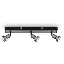 Briloner Leuchten RUGI LED Spotleuchte 3x GU10 Fernbedienung 4,9 W 460 lm Metall Antik-Silber