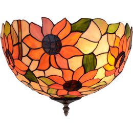 Leuchte Deckenlampe mit Tiffany -Lampenschirm Durchmesser 30 cm Hexa -Glühbirnenserie nicht enthaltene Montage erforderlich