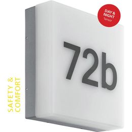 97289 led Wand-/Decken-/Hausnummernleuchte cornale anthrazit weiß 21,5 x 21,5 cm IP44 Tag & Nachfunktion - Eglo