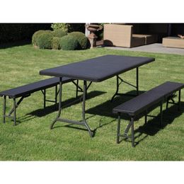 toolland Picknicktisch-SET klappbar stabil aus Kunststoff für 8 Personen