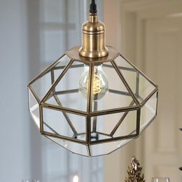 etc-shop Pendellampe bronze Wohnzimmerlampe Retro Hängeleuchte Esstisch, Vintage Pendelleuchte Glasschirm Höhenverstellbar, Metall, E27 Fassung, DxH 23x145 cm