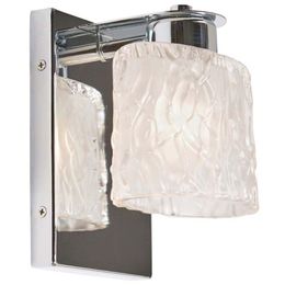 etc-shop Wandlampe Spiegelleuchte Badezimmerlampe chrom led Flurleuchte Glas geschliffen