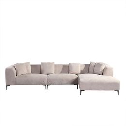 Home Deluxe - Ecksofa TORINO - 344 x 178 cm Beige Seitenauslage: Rechts Sofa Couch Wohnzimmersofa Schlafsofa