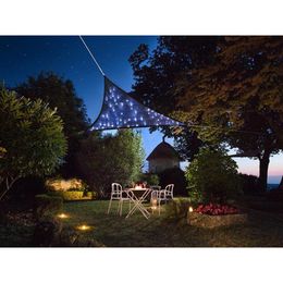 Perel Solar Sonnensegel Sternenhimmel mit 100 LEDs Dreieck Dunkelbau 3,6m