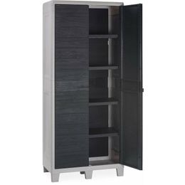 Tuttopische Kleiderschrank im Freien an 4 einstellbare Regale und 2 Holzeffekte Woodys XL Toomax