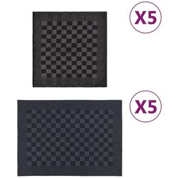 Prolenta Premium - 10-tlg. Handtuch-Set Schwarz und Grau Baumwolle - Mehrfarbig