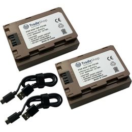 TRADESHOP 2x Trade-shop Li-Ion Kamera-Akku 7,2V / 2600mAh Typ-C ntc V1 kompatibel mit Sony Ilce 9, 7 iii, 7M3, 7M3K, 7RM3, 7RM4, 6600, Akkugriff VG-C3EM,