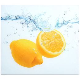 zeller - Herdblende-/Abdeckplatte, Glasschutzplatte Lemon Splash -groß