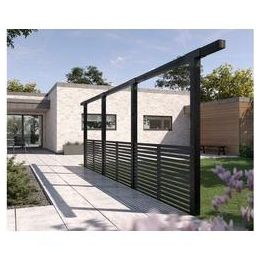 Holz Pergola Cubic L in der Größe 476 x 9 x 218 cm in Schwarz