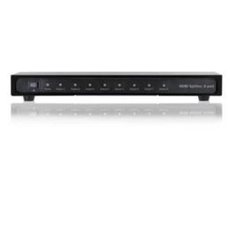 Digitus DS-43302 8 Port HDMI-Splitter Metallgehäuse, Ultra HD-fähig, mit Aluminiumgehäuse, LED-Anzeige 1920 x 1200 Pixel Schwarz