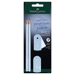 Faber-Castell Grip Sparkle Bleistift-Set B sky blue, 1 Set