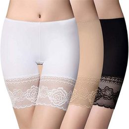 KIKI Feinstrumpf-Kurzhose Damenhöschen Spitze Hohe Taille Unterteile Sicherheitshosen