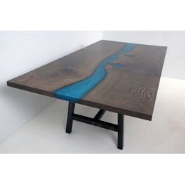 JVmoebel Esstisch, Epoxidharz Esstisch River Table Echtes Holz Massiv Tische