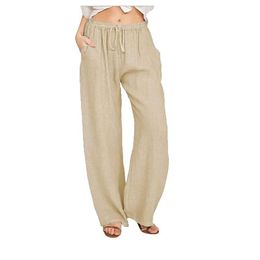 KIKI 2-in-1-Hose Sommerhose Damen Freizeithose Lang Leicht Baumwolle Leinenhose