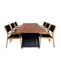 ebuy24 Garten-Essgruppe Doory Gartenset Tisch 100x250cm und 6 Stühle Littl