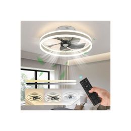 LETGOSPT Deckenventilator 36W LED Deckenlampe mit Fan