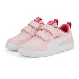 PUMA Courtflex v2 PS Kinder Sneaker mit Klettverschluss almond blossom/puma white 30