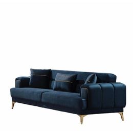 JVmoebel Sofa Blauer Dreisitzer Wohnzimmermöbel Polster Couch Luxus Möbel Sofort