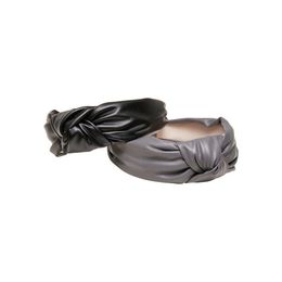 Urban Classics Schmuckset Urban Classics Unisex Alice Band Imitation Leather Knot 2-Pack (1-tlg), schwarz