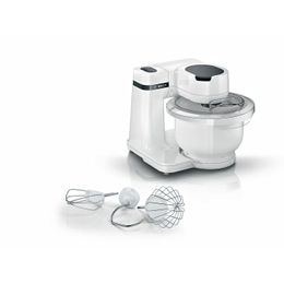 Bosch Küchenmaschine Serie 2 MUMSAW00, Kunstoffschüssel, weiß, 700 W, 5,6 l Schüssel, Knethaken/Rühr-/Schlagbesen, Edelstahl spülm.fest, weiß
