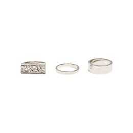 MisterTee Ring-Set MisterTee Unisex Pray Ring Set, silberfarben