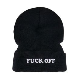 MisterTee Beanie MisterTee Unisex Fuck Off Beanie (1-St), schwarz