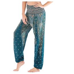 KIKI 2-in-1-Hose Damen-Haremshose aus Baumwolle hohe Taille Hippie-Muster