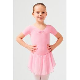 tanzmuster Chiffonkleid Ballettkleid Betty mit Glitzersteinen Mädchen Ballettbody mit Chiffon Röckchen