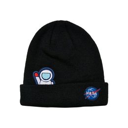 MisterTee Beanie MisterTee Unisex NASA Embroidery Beanie Kids (1-St), schwarz